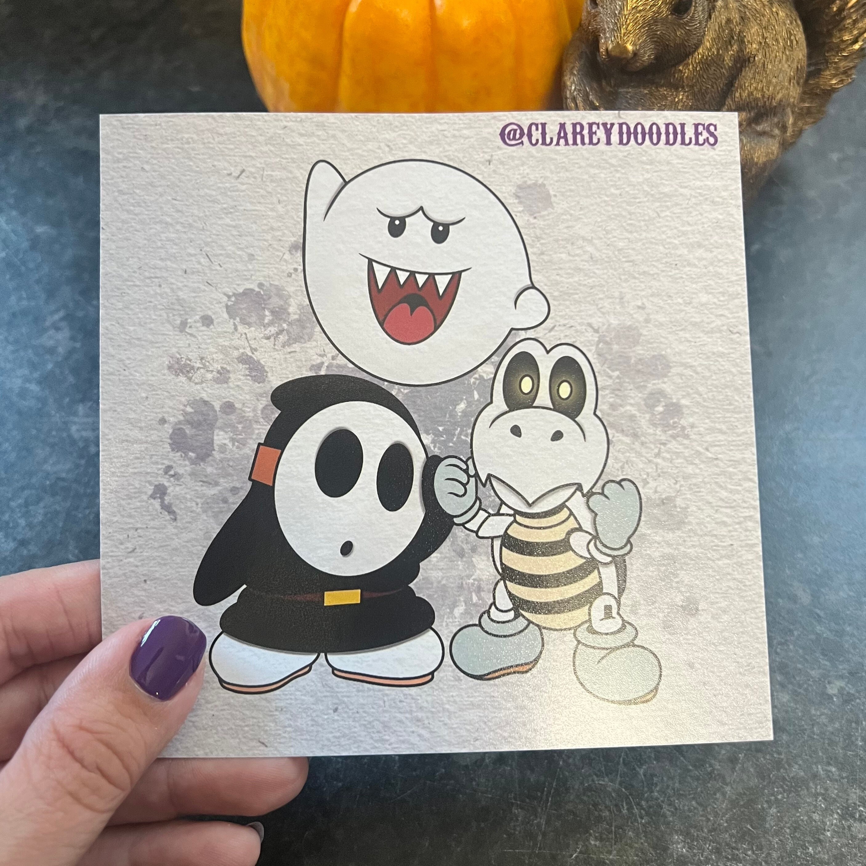 Shy Guy, Boo and Dry Bones super Mario Print - Etsy UK