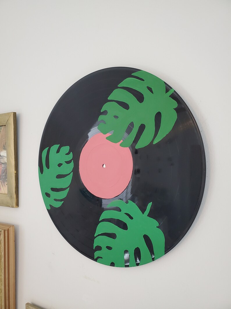 Tropical Leaf Hand Painted Vinyl Record - Etsy