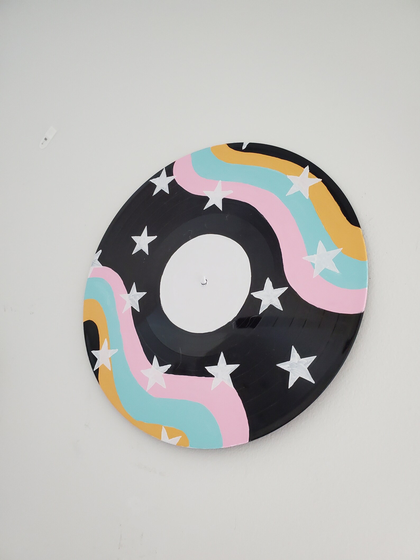 Hand Painted Abstract Vinyl Record With Stars - Etsy