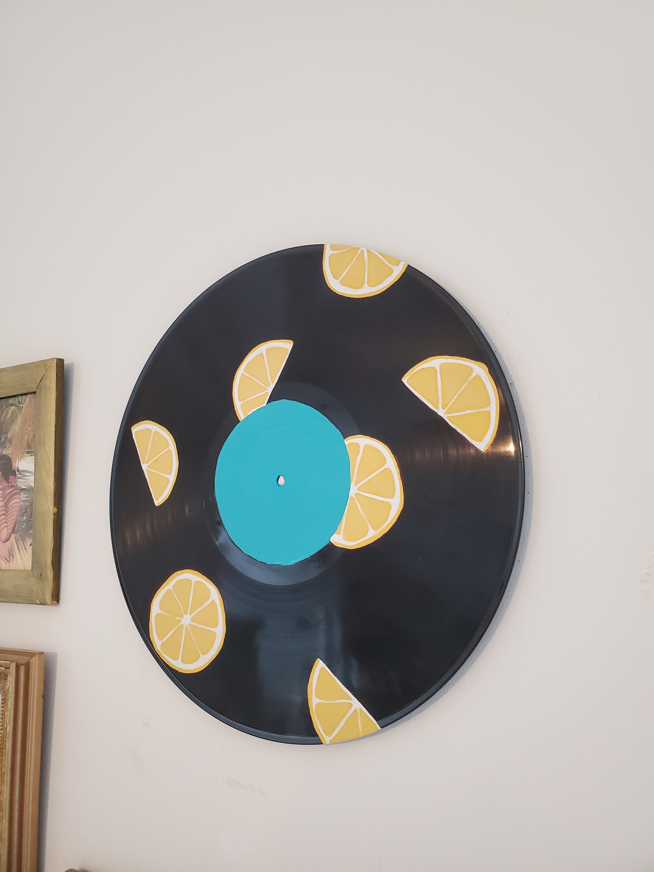 Hand Painted Summer Lemon Vinyl Record - Etsy