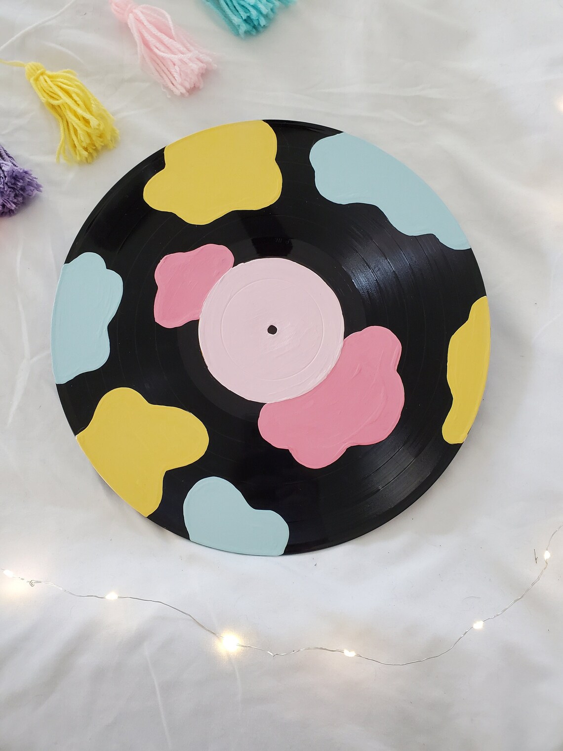 Colored Cow Print Hand Painted Vinyl Record - Etsy