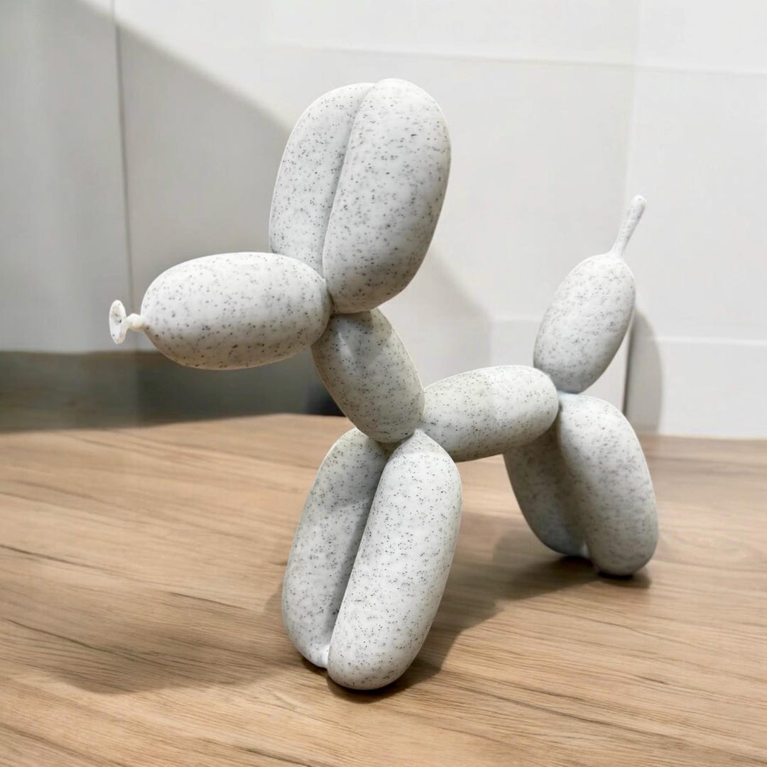 Balloon Dog Ornament, Marble Effect Home or Office Gift, Elegant Fun ...