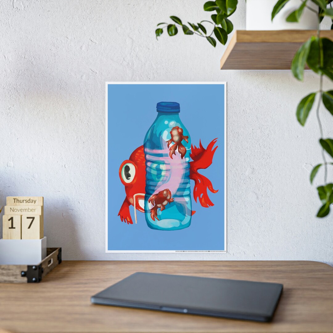 Glossy Fish-in-a-bottle Poster - Etsy