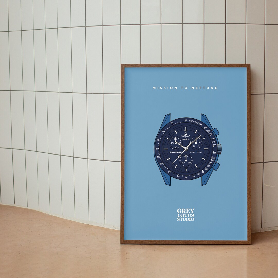 Moonswatch Wall Art Printable Mission to Neptune Swatch Omega Watch ...