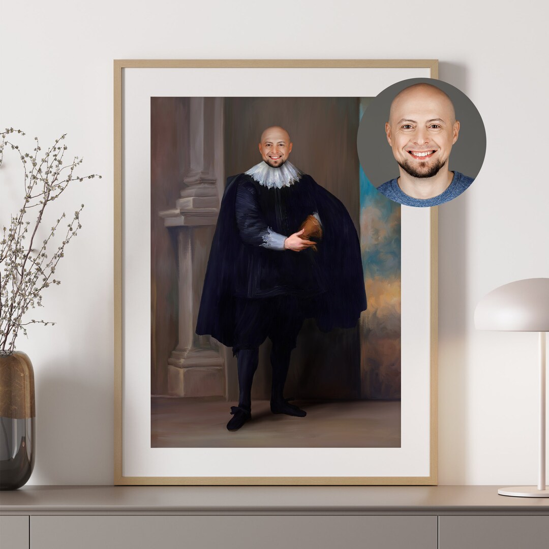 1630 Portrait of a Man, Wall Décor, King Portrait, Gift Ideas, Custom ...