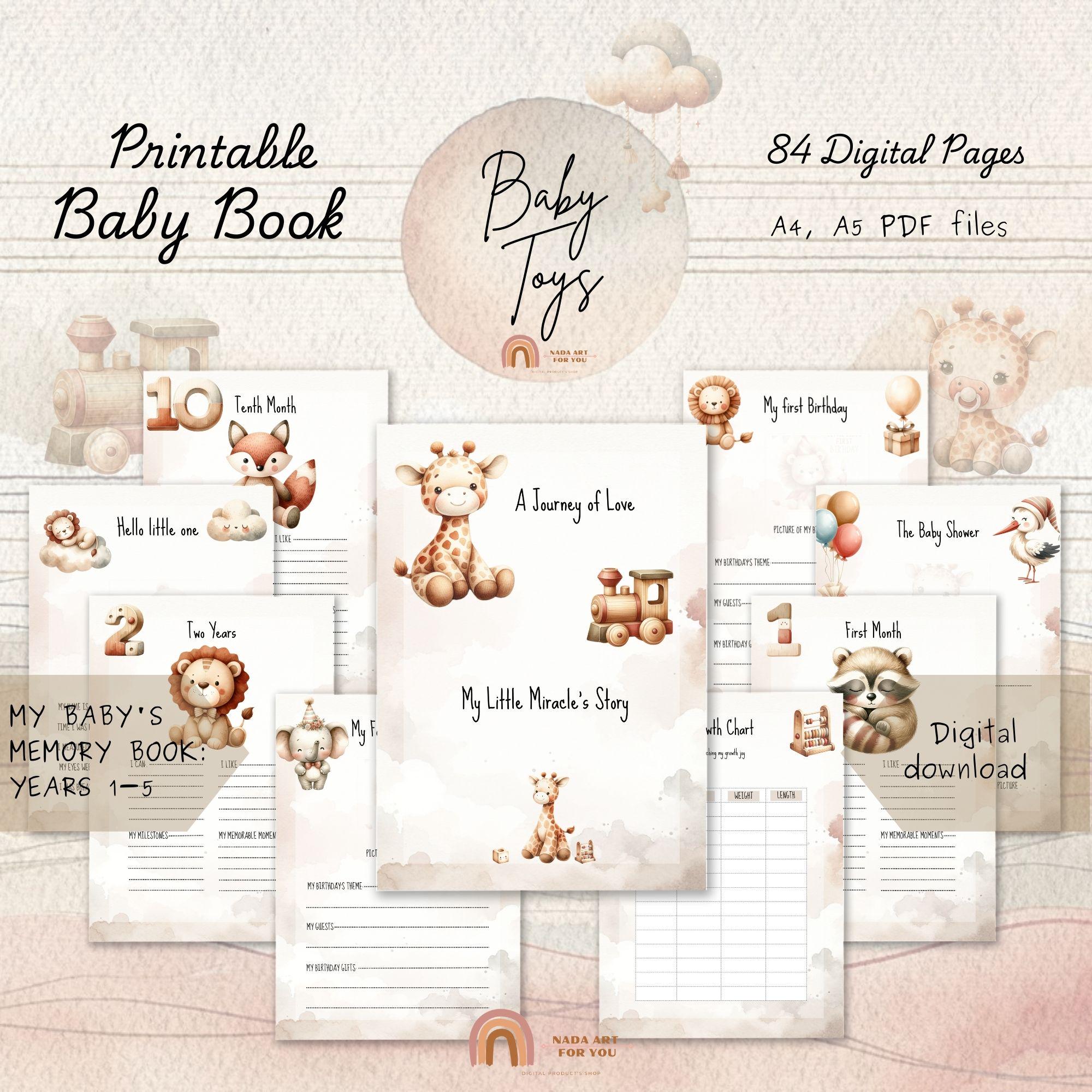 Printable Baby Memory Book, 84-page Baby Journal (digital Download) - Etsy