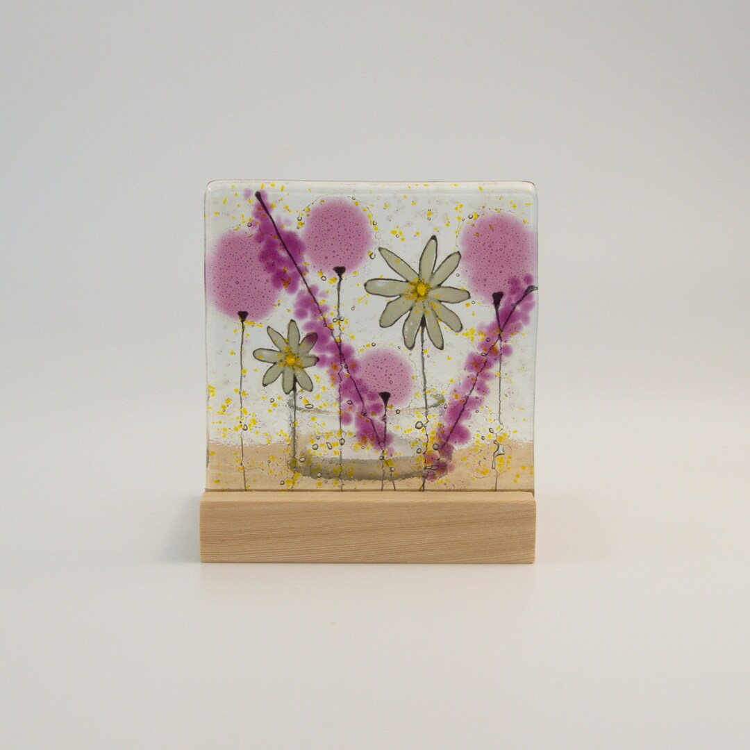 Daisy (pink) Fused Glass Tea Light Holder - Etsy