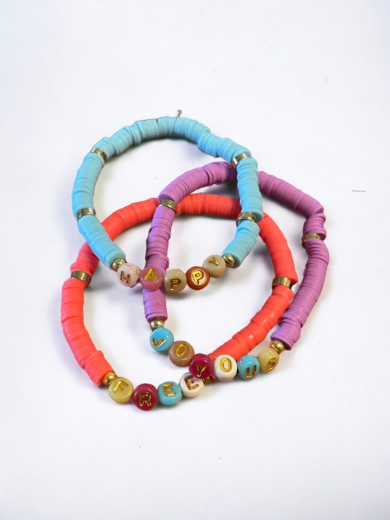 Happy Joyous and Free Custom Letter Bracelets Sponsor Sponsee Gift - Etsy