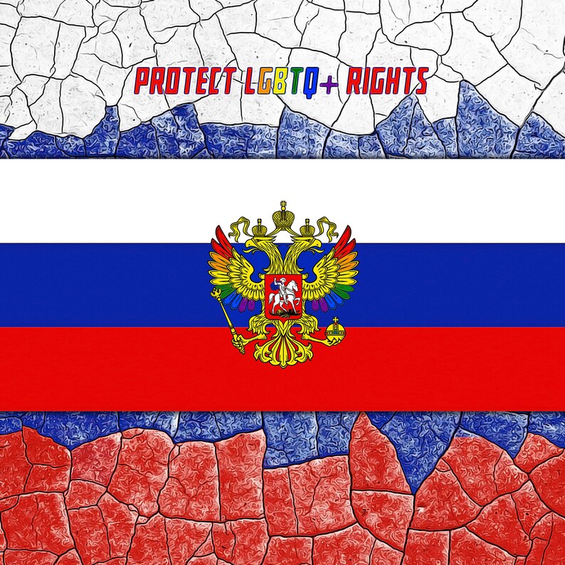 Rainbow Russian Flag Tote Bag Support the LGBTQ Community in Russia ...