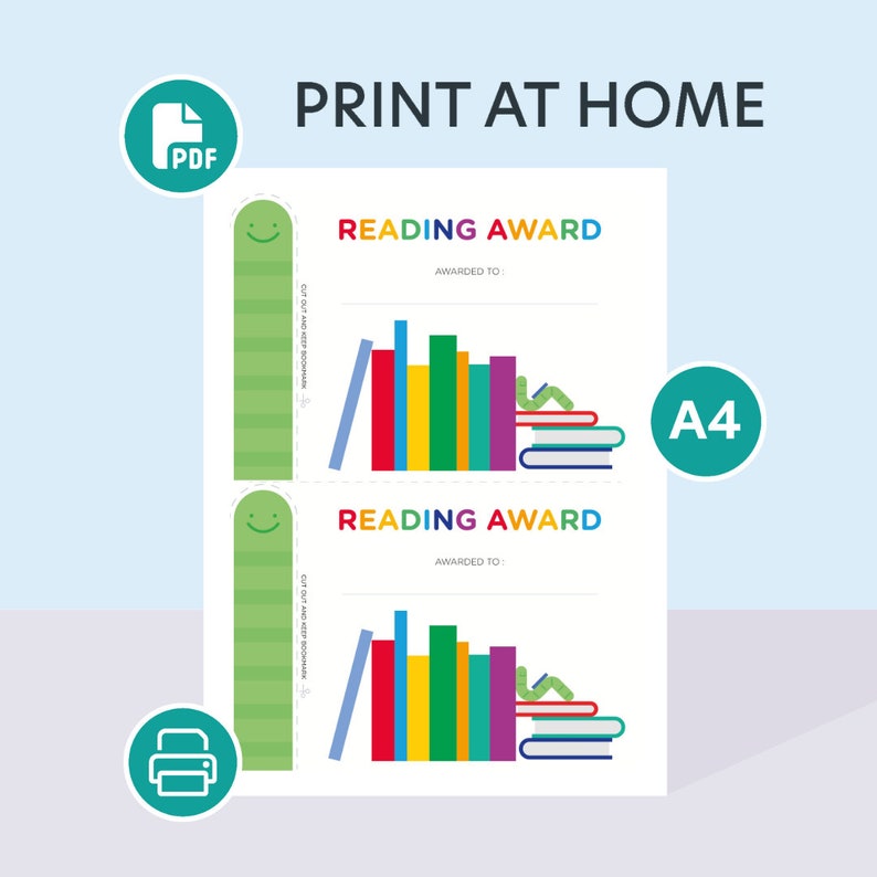 Reading Award Printable Certificate: Student Achievement Recognition ...