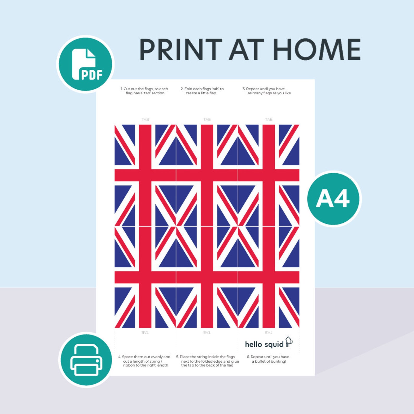 Union Jack Mini Flag Bunting: Printable Party Banner (file Download) - Etsy