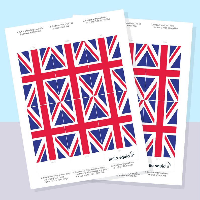 British Union Jack Mini Flag Bunting | Union Jack Printable Party ...