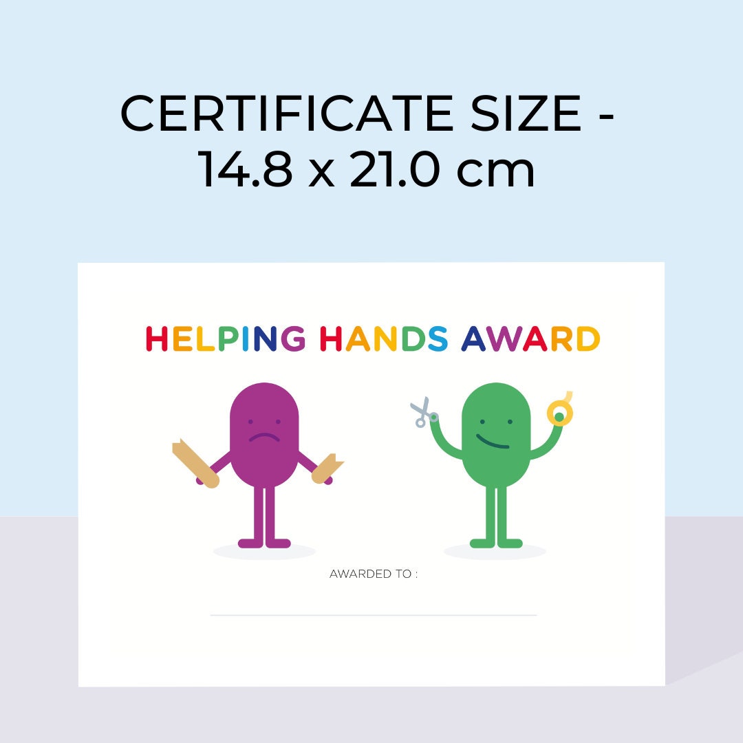 Star Helper Kindness Award Printable Certificate - Instant Download ...