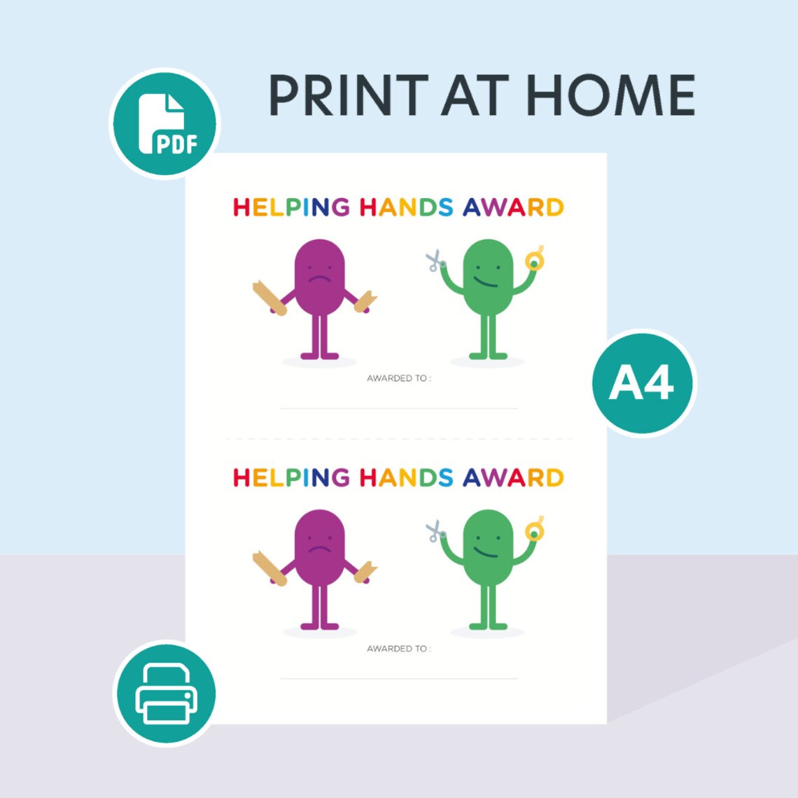 Star Helper Kindness Award Printable Certificate - Instant Download ...