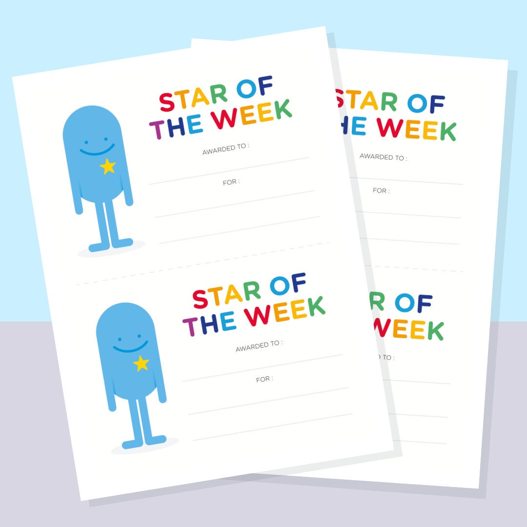 Star of the Week Printable Certificate Instant Download Printable ...