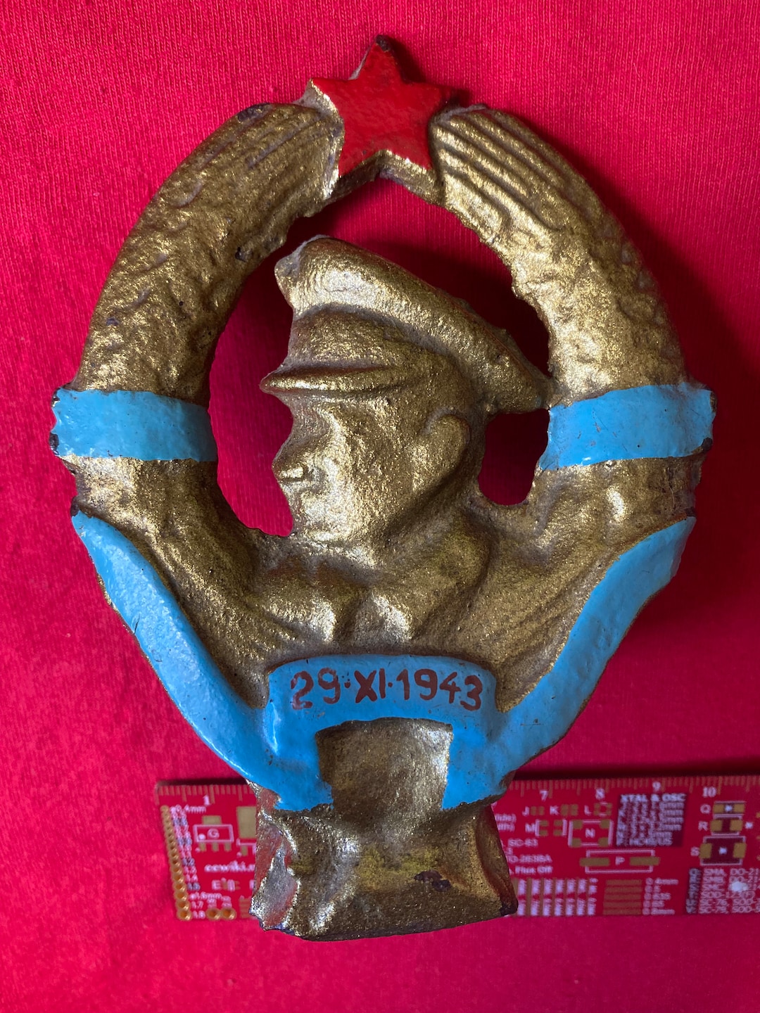 Josip Broz Tito Statue Made of Cast Iron Gold-blue-red Enamelled ...