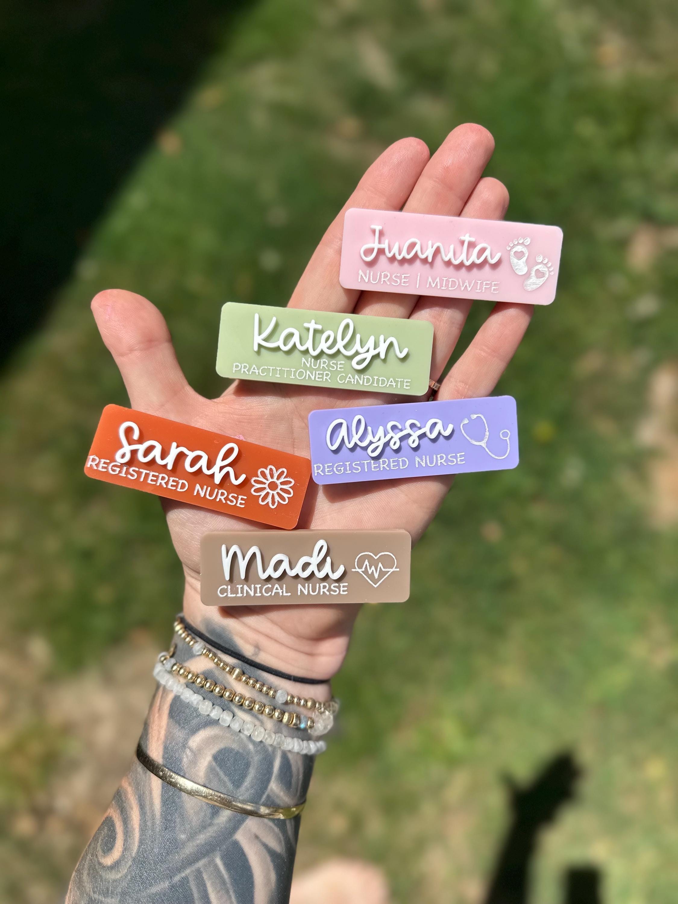 Personalized Acrylic Name Badge: Engraved Custom Uniform Accessory ...