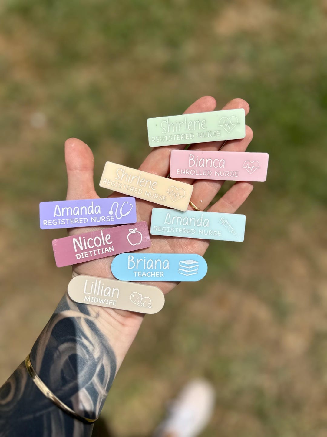 Personalized Acrylic Name Badge: Engraved Magnetic ID Tag - Etsy Australia