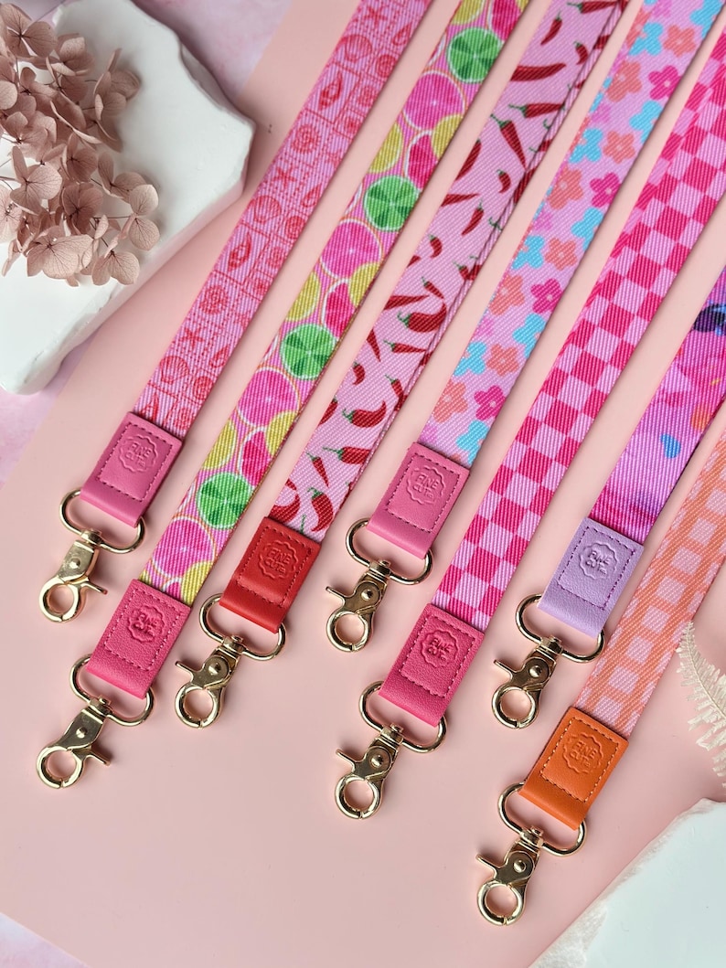 Personalised Lanyard ID Badge Holder | Vibrant Printed Work Strap, Gold ...