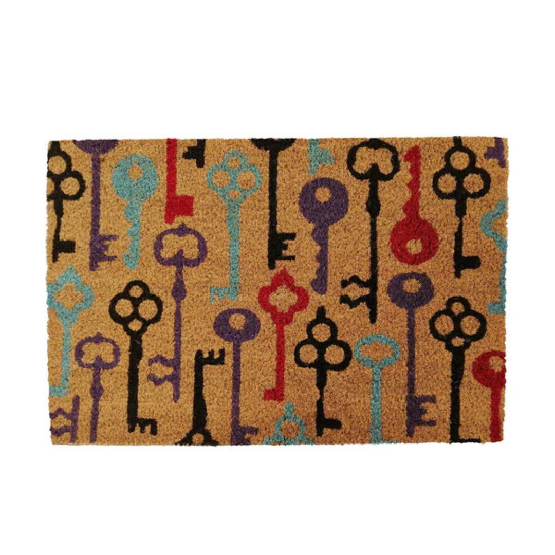 Multicoloured Keys Coir Door Mat 60cm X 40cm - Etsy UK