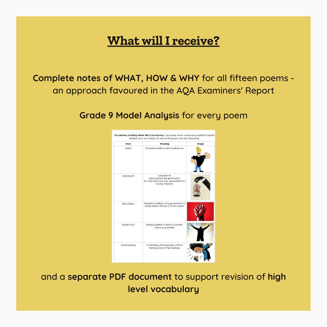 Power and Conflict Poetry English Literature GCSE Revision Guide and ...