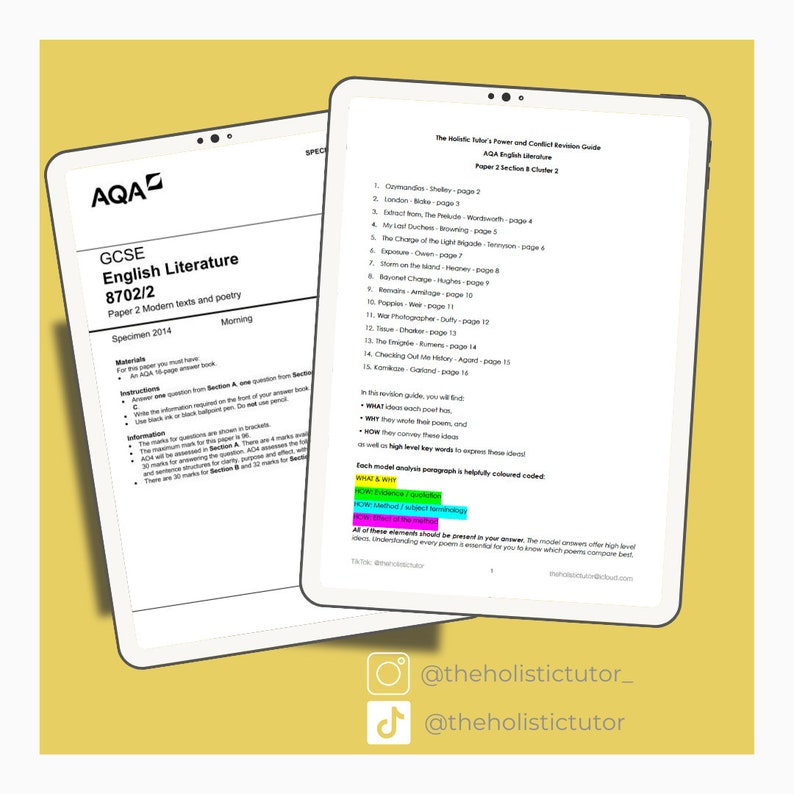 Power and Conflict Poetry English Literature GCSE Revision Guide and ...