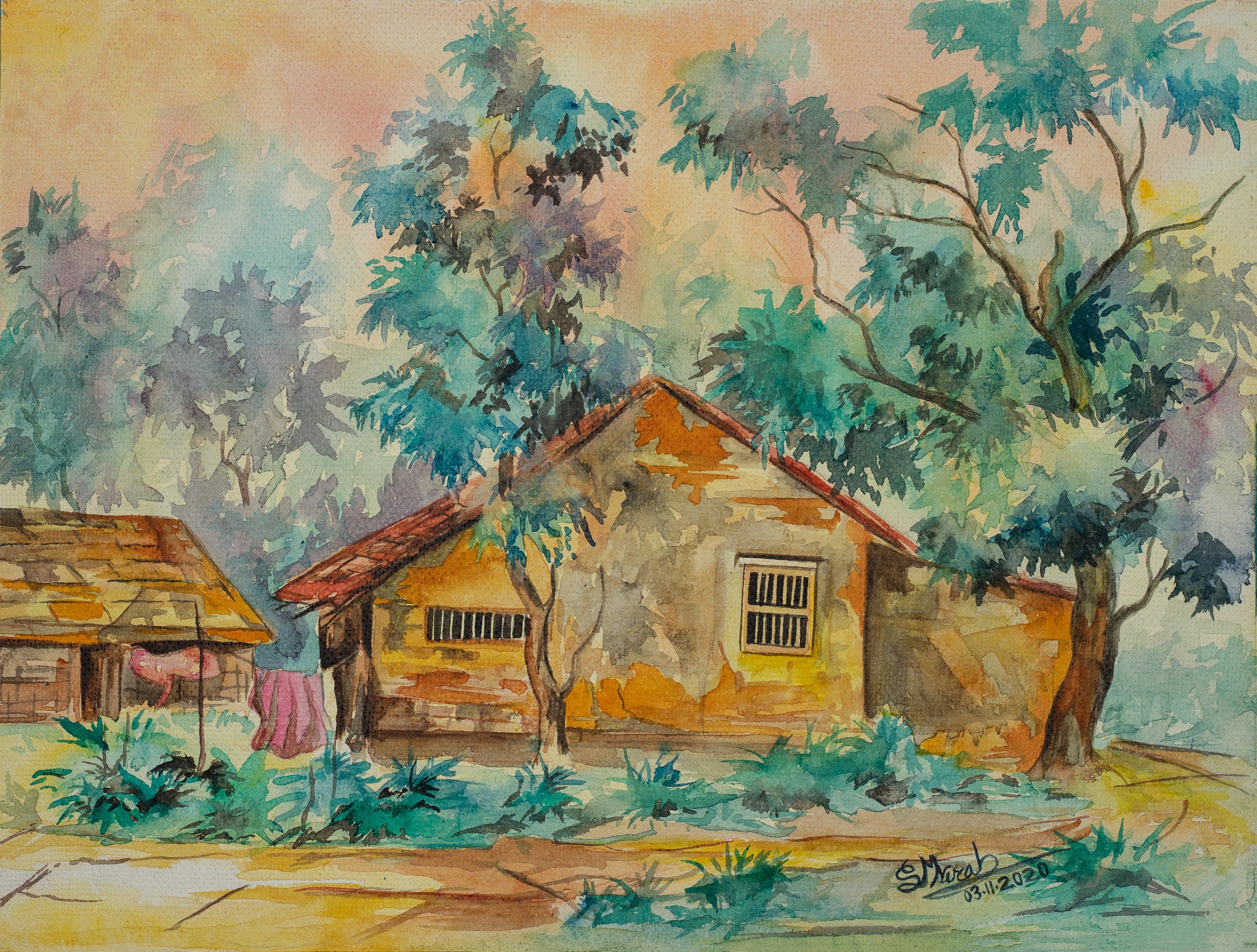 Abstract Cottage Painting