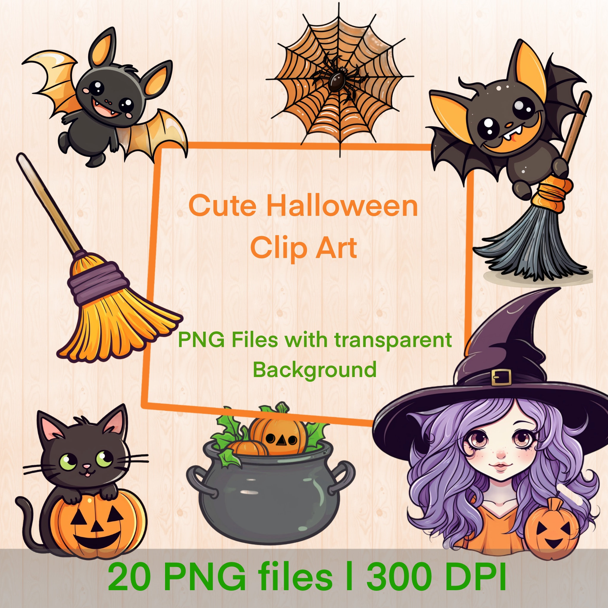 Halloween Clipart Halloween Clip Art Bats Cauldron - Etsy