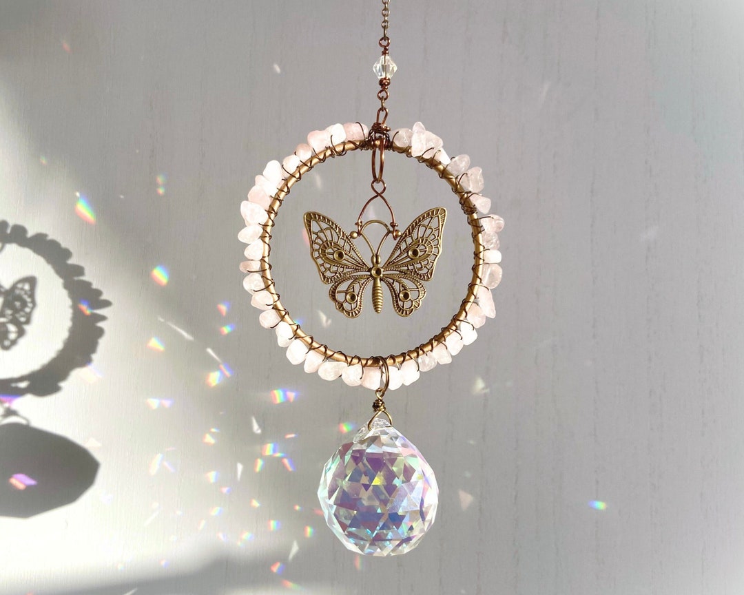 Butterfly Suncatcher Prism, Crystal Gemstone Birthstone Birthday Gift ...