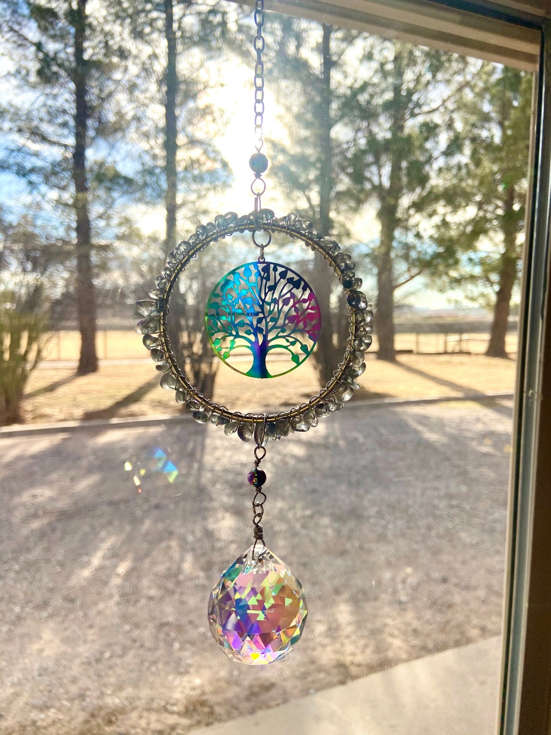 Aura Quartz Tree of Life Rainbow Maker Suncatcher Plant - Etsy