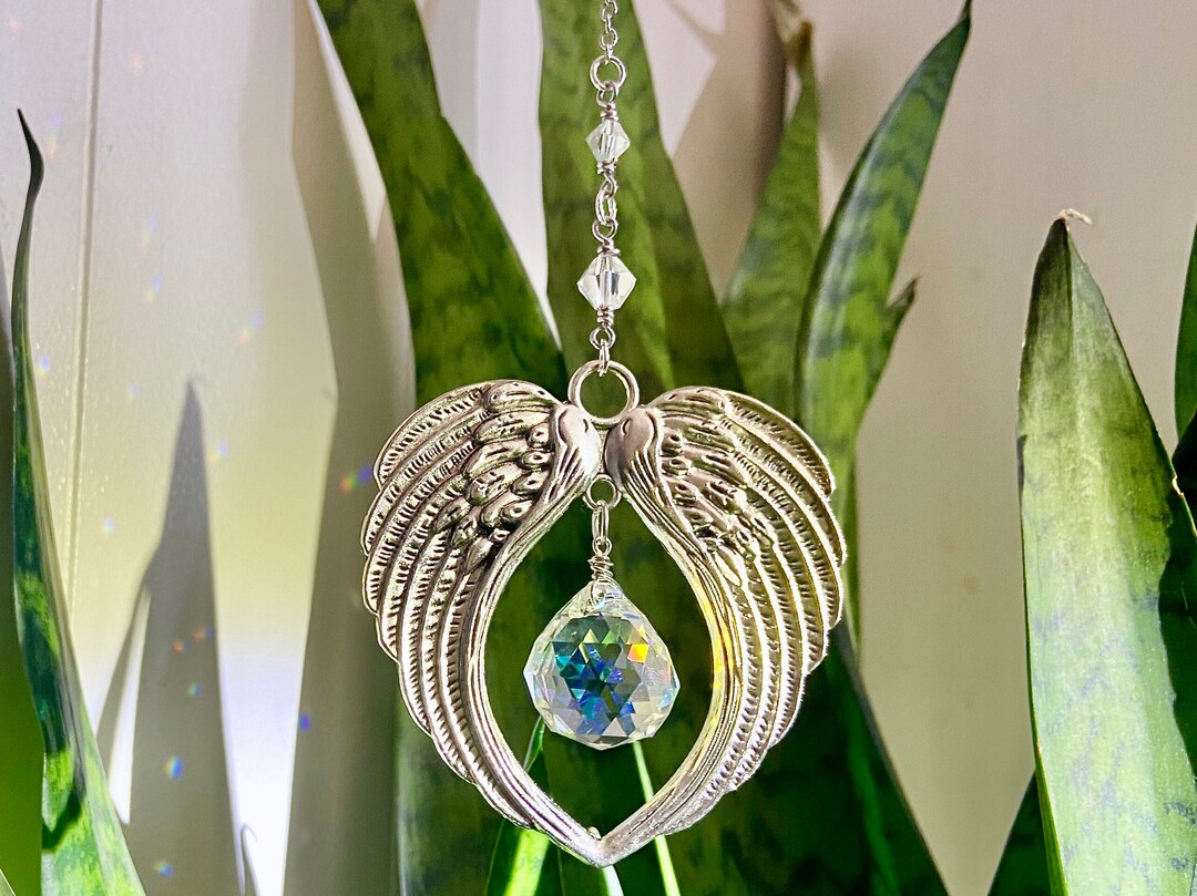 Angel Wings Sun Catcher, Memorial Sympathy Gift, Loss Loving Memory ...