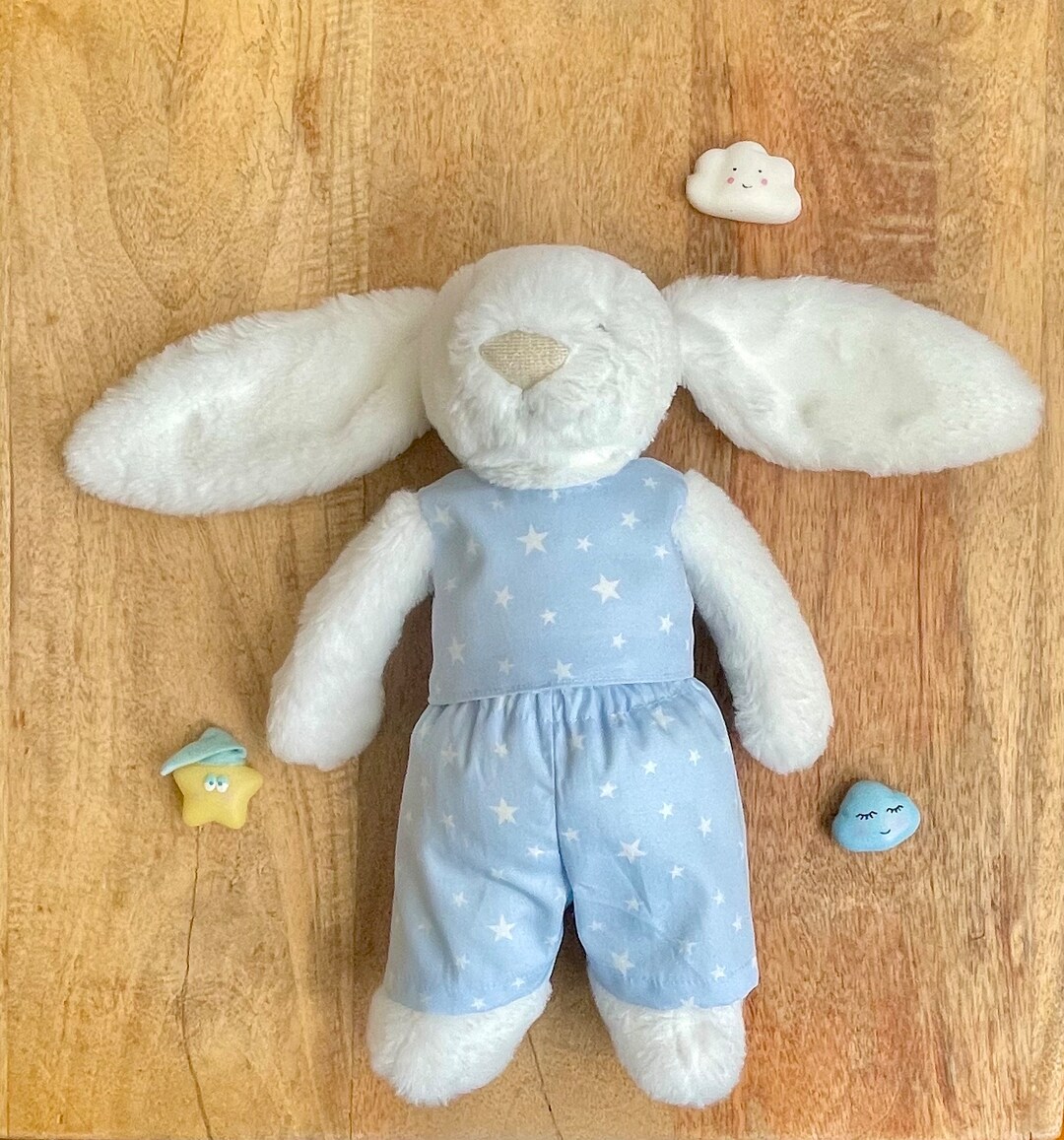 Handmade S/M/L Blue Stars Pyjama Sets for Jellycat Bashful Bunny Monkey ...