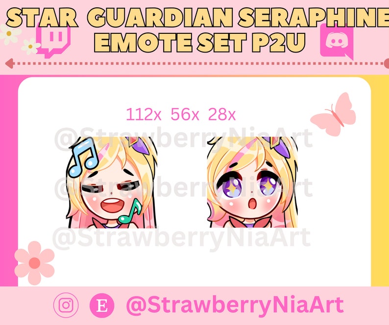 Seraphine Emote Pack/ League of Legends Emote Set/ Twitch - Etsy UK