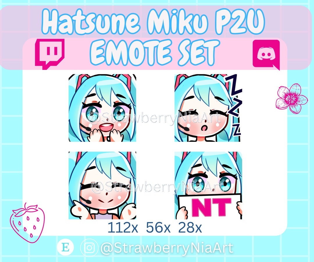Hatsune Miku Emote Pack/ Vocaloid Emote Set/ Twitch Discord Emotes ...