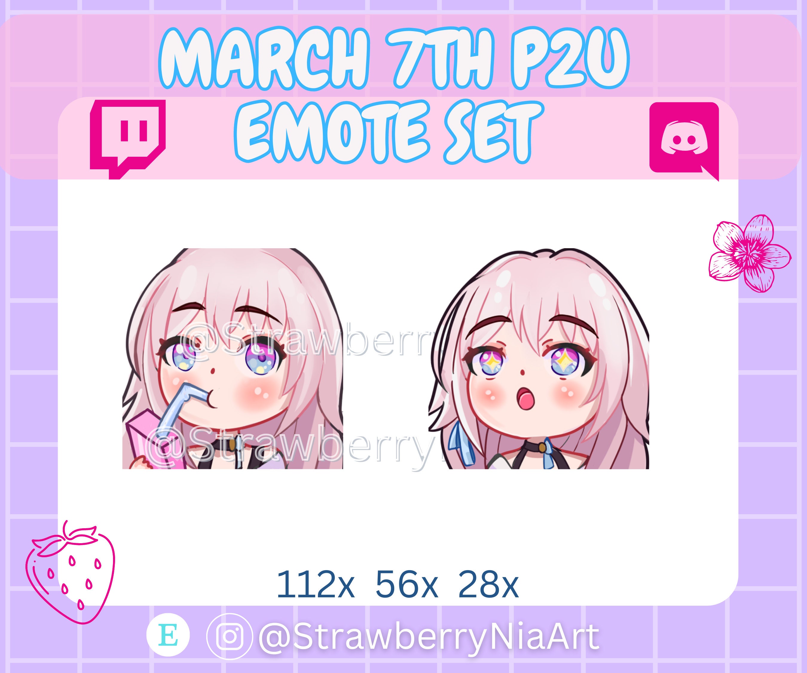 March 7th Emote Pack/ Honkai Star Rail Emote Set/ Twitch Discord Emotes ...