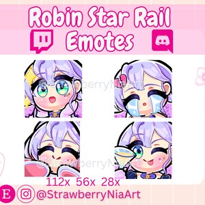 Robin Emote Pack/ Honkai Star Rail Emote Set/ Robin Star Rail / Twitch ...