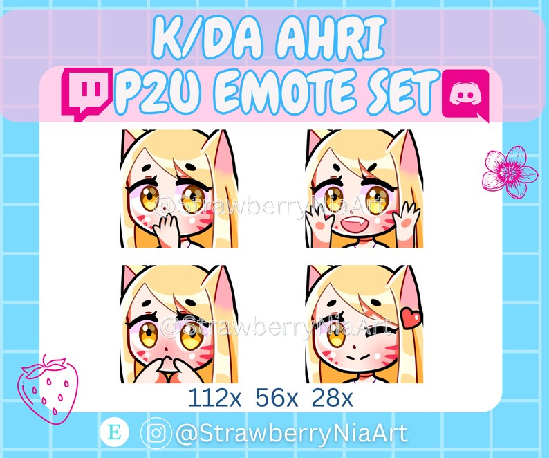 Ahri Emote Pack/ League of Legends Emote Set/ Twitch Discord Emotes ...
