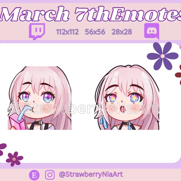 Honkai March 7th Emotes - Etsy UK