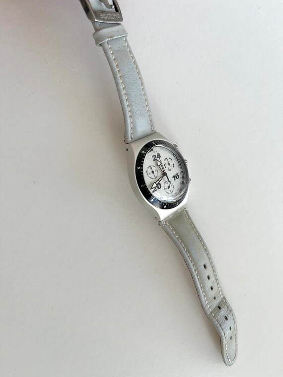 vintage 1997 Swatch Irony Chrono STRAIGHT EDGE YCS100… - Gem
