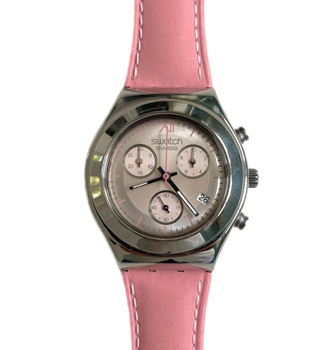 Swatch Irony Medium Chrono TASTE OF PINK YMS410 - Near Mint Pre-owned ...