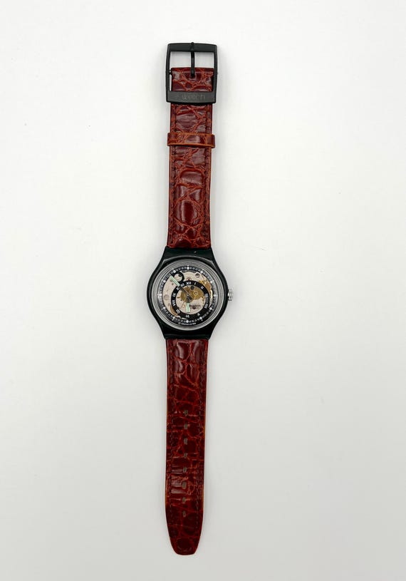 vintage 1993 Swatch Automatic BLACK CIRCLES SAB102 - … - Gem