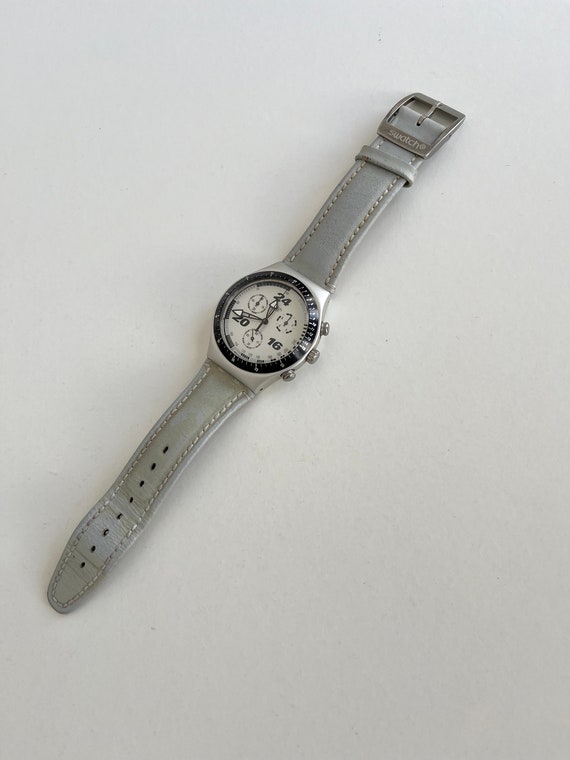 vintage 1997 Swatch Irony Chrono STRAIGHT EDGE YCS100… - Gem