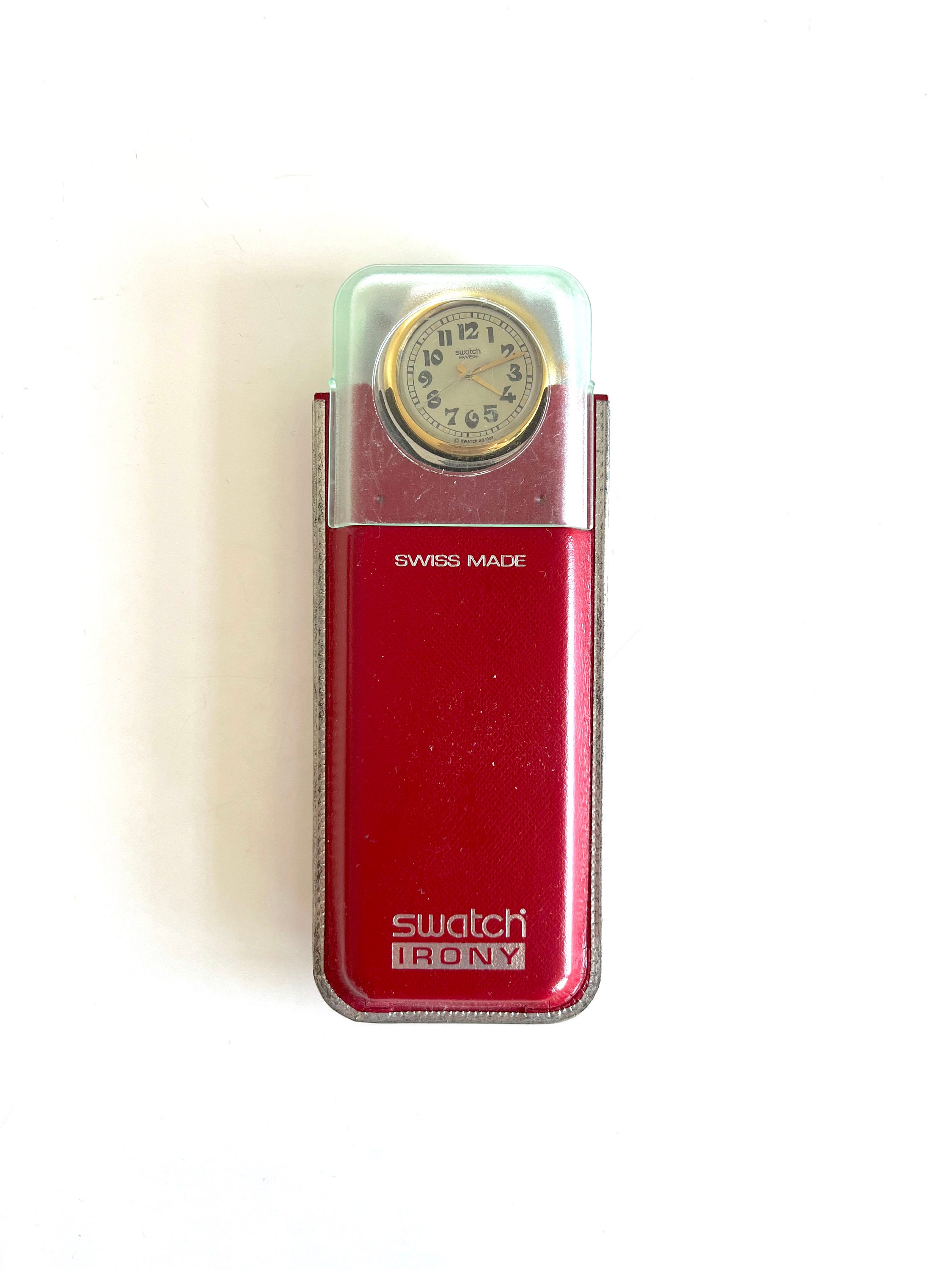 Vintage Swatch Irony Big Red Jack Ygs100 From 1994 Leather Etsy