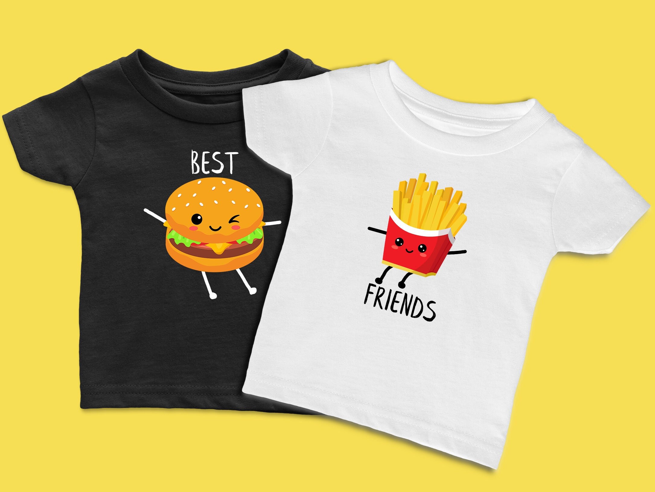 Custom Best Friends Burger and Fries Shirt, Personalized Name Best ...
