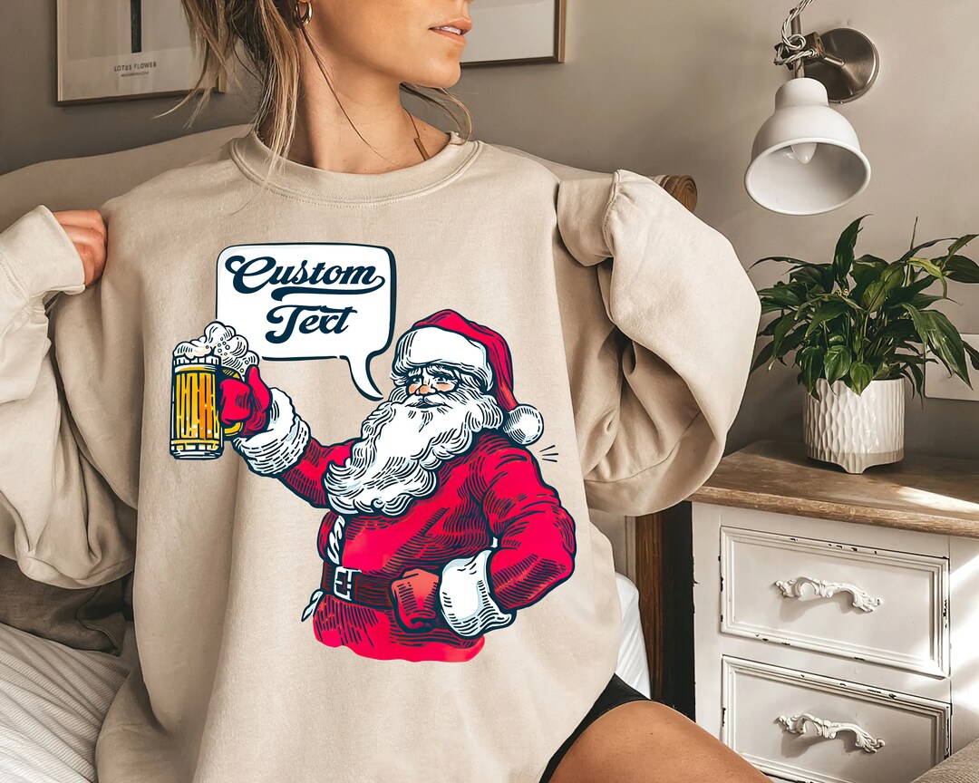 Personalized Christmas Sweater, Retro Christmas Sweater, Vintage Santa ...