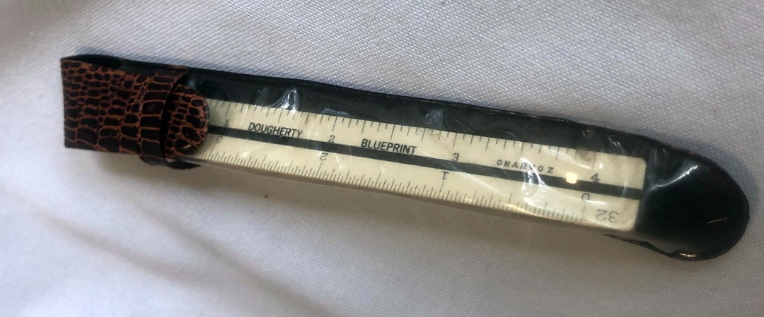 Vintage Dougherty Blueprint Bamboo and Celluloid Pocket Ruler in ...