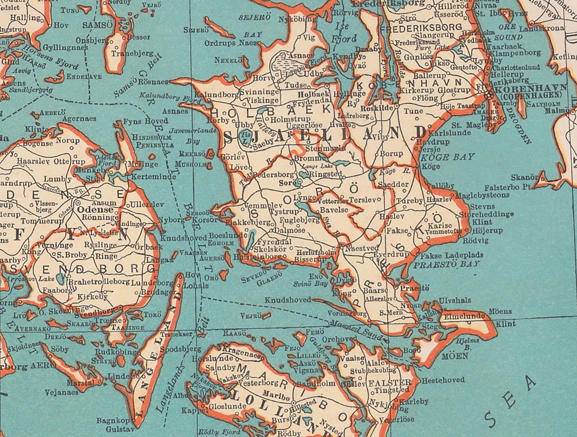 Map of Denmark and Iceland - Etsy