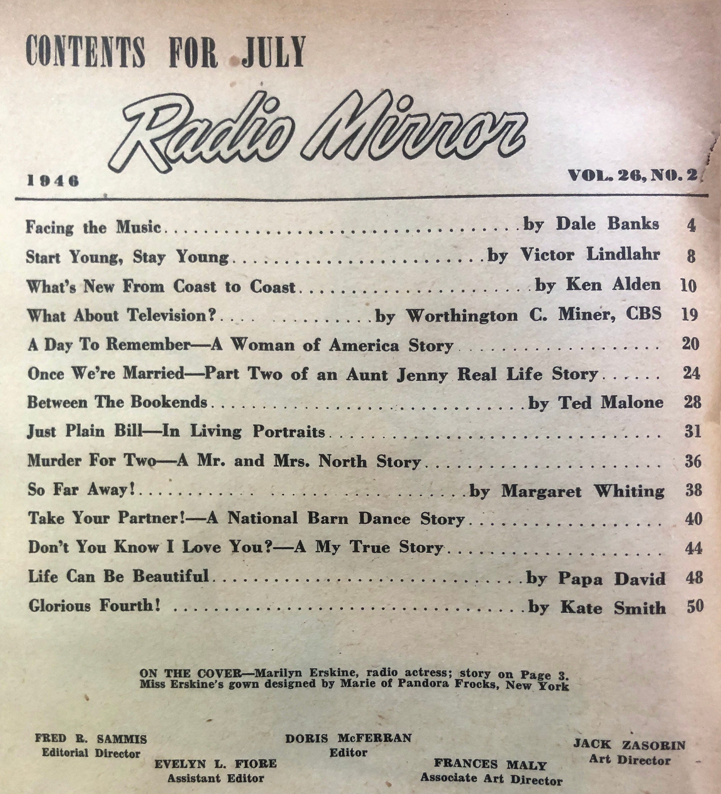 Vintage Radio Mirror Magazine July 1946 - Etsy