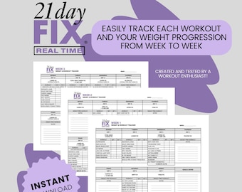 21 Day Fix Real Time Dumbbell Tracker Sheets | Beachbody Workouts ...