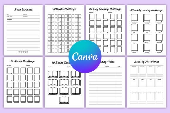 Editable, Digital, or Printable Reading Journal Canva Template for KDP ...